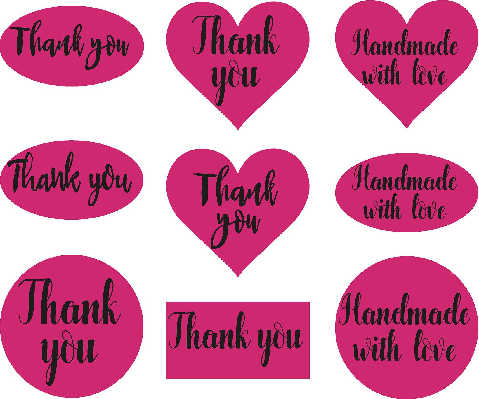 Thank you/Handmade stickers by the sheet (Assorted shapes) : Phoenix ...